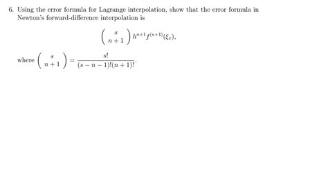 Solved 6 Using The Error Formula For Lagrange