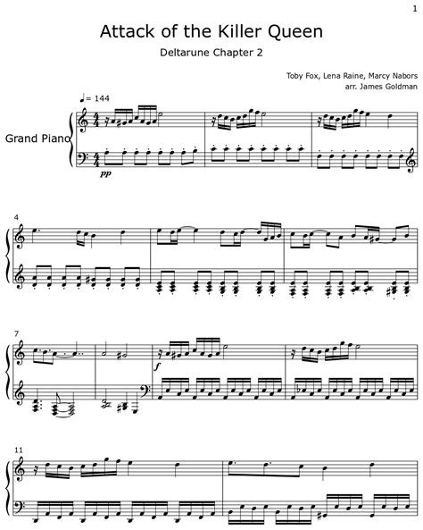 Attack Of The Killer Queen Sheet Music For Piano