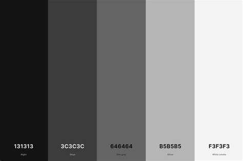 25 Best Black Color Palettes With Names And Hex Codes In 2024 Black Color Palette Greyscale