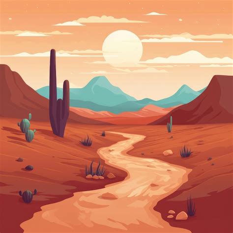 Vector Desert Background Premium Ai Generated Image