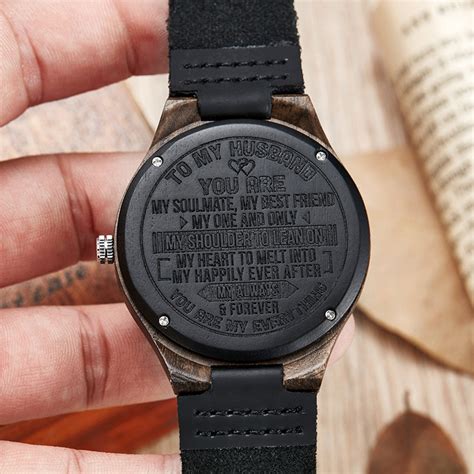 Wooden Watches To My Husband Engraved Quartz Watch Grandado
