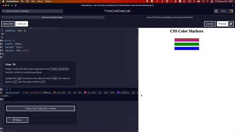 Learn Css Colors By Building A Set Of Colored Markers Step 57 Freecodecamp Html5 Css