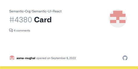 Card · Issue 4380 · Semantic Orgsemantic Ui React · Github