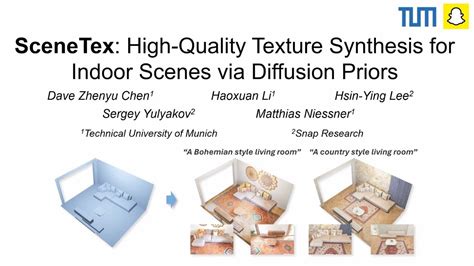Scenetex High Quality Texture Synthesis For Indoor Scenes Via Diffusion Priors Youtube