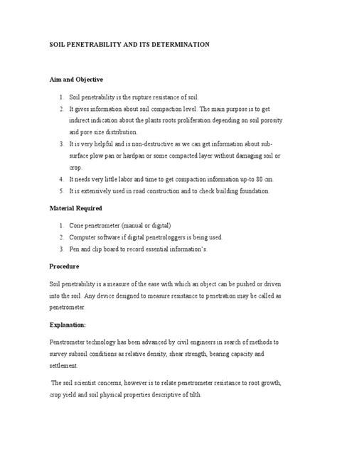 Determination Of Soil Bulk Density And Penetrability Key Insights For