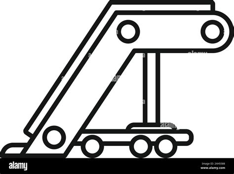 Line Drawing Of A Passenger Boarding Bridge Connecting An Airplane To