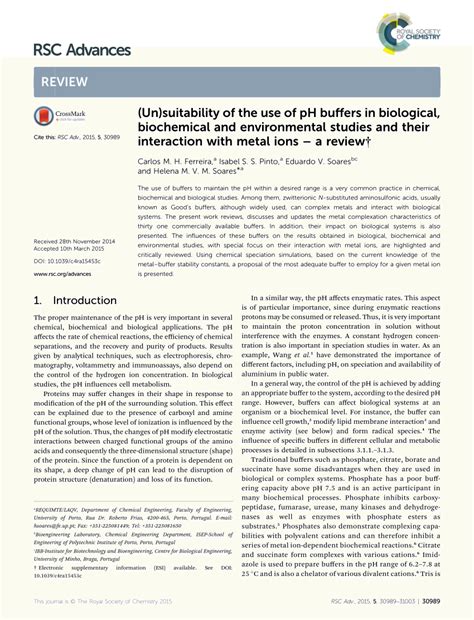 Pdf Unsuitability Of The Use Of Ph Buffers In Biological