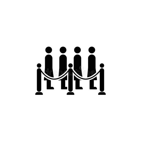 Queue Icon Symbol Line Design Template Stock Vector Illustration Of