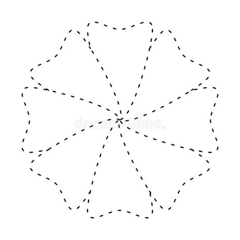 Flower Simple Dash Line Dashed Line Floral Icon Flower Outline Shape