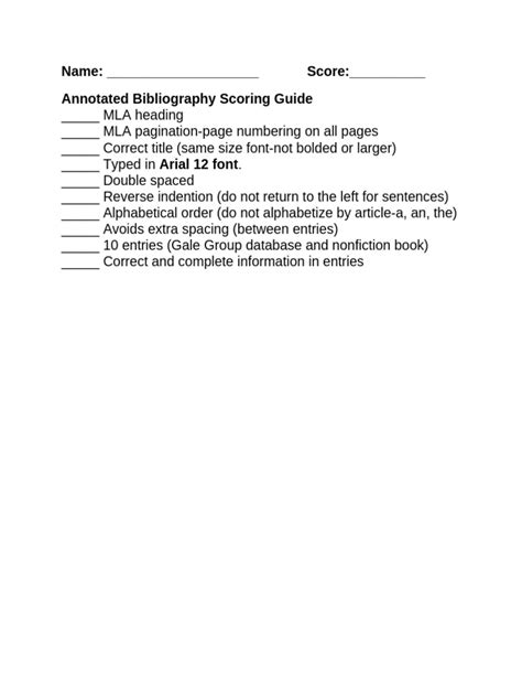 1 9 22 Monday Rubric Annotated Bibliography Schoology Pdf