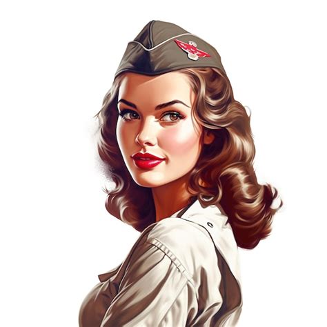 Premium Ai Image Style Retro Pin Up Girl Illustration