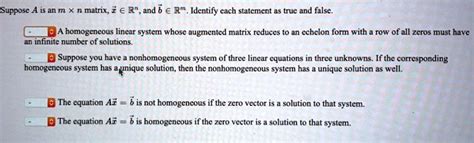 solved suppose a is an m matrix 1 r and 6 r identify cach