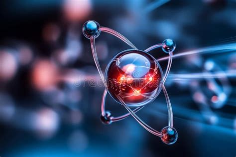 Atom With Glowing Electrons Orbiting The Nucleus Atomic Structure And