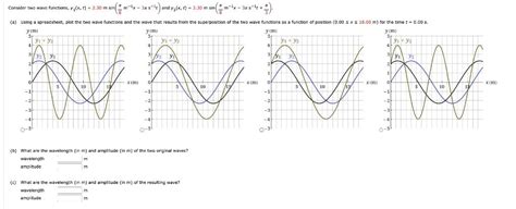 Solved Consider two wave functions y x t msin π Chegg