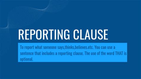 Reporting Clauses Genially