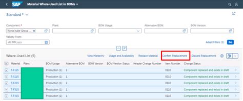 replacing bom component items using fiori app sap community