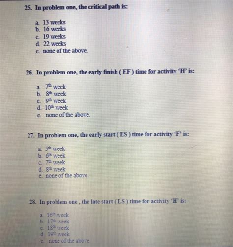 solved pert cpm problem consider the following pert cpm