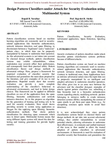 Pdf Design Pattern Classifiers Under Attack For Security Evaluation Using Multimodal System