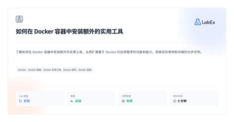 如何在 docker 容器中安装额外的实用工具 labex