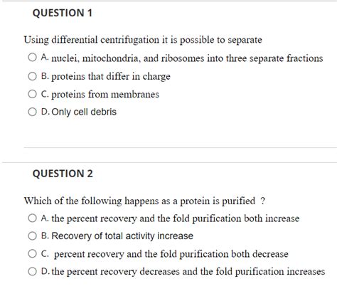 Solved Using Differential Centrifugation It Is Possible To Chegg Com