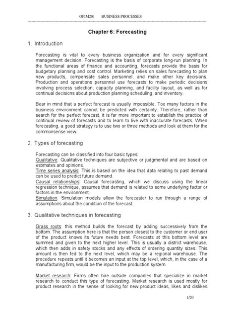 Ch6 Forecasting Pdf Mean Squared Error Forecasting