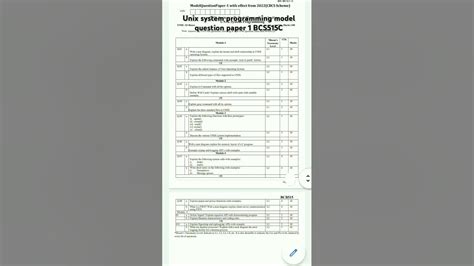 Unix System Programming Model Question Paper 1 Bcs515c Vtu Vtu