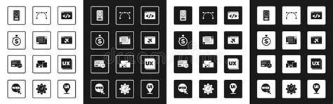 Set Front End Development Ui Or Ux Design Time Is Money Website Template Bezier Curve And