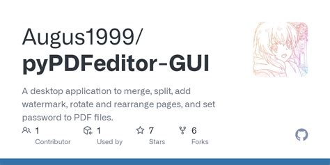 Github Augus1999 Pypdfeditor Gui A Simple Program To Merge Split Add Watermark And Set
