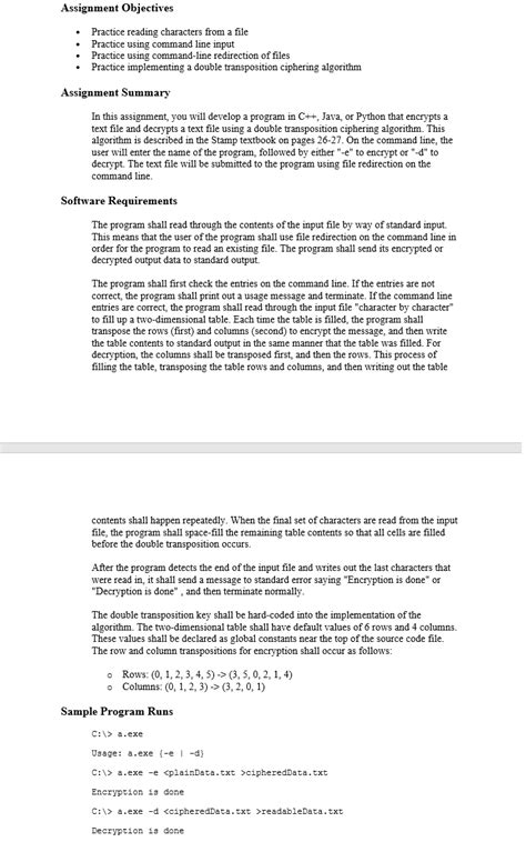 solved assignment objectives practice reading characters