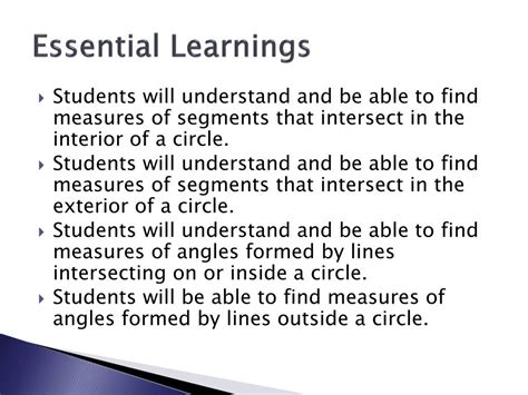 PPT - Secants, Tangents, and Angle Measures Special Segments in a ...