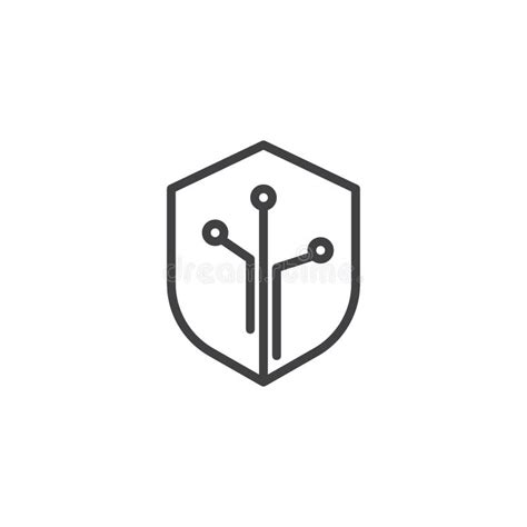 Network Shield Icon Outline Stock Illustrations 10269 Network Shield