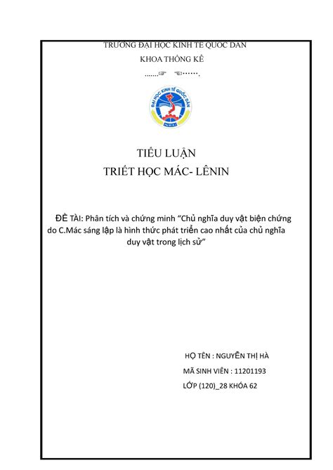TRƯỜNG ĐẠI HỌC KINH TẾ QUỐC DÂN TRƯỜNG ĐẠI HỌC KINH TẾ QUỐC DÂN KHOA THỐNG KÊ