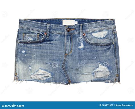 Short Denim Skirt Isolated On White Stock Image Image Of Female Blue