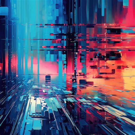 Premium Photo Abstract Glitch Art Futuristic And Technology Driven Pattern