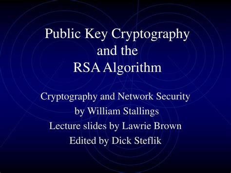 ppt public key cryptography and the rsa algorithm powerpoint