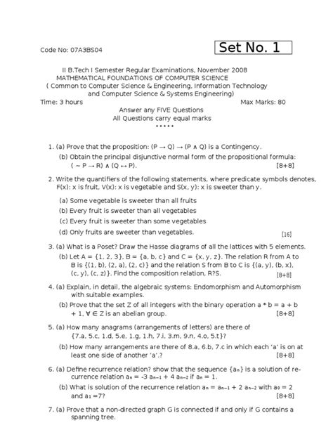 Mathematical Foundations Of Computer Science Pdf Mathematical Proof