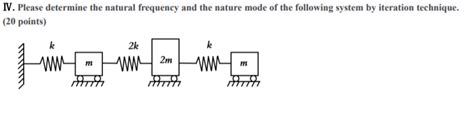 Solved IV Please Determine The Natural Frequency And The Chegg