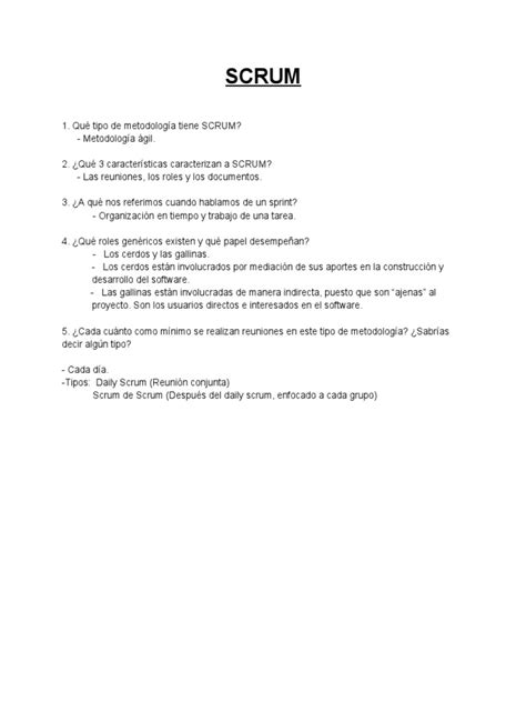 Preguntas Y Respuestas Scrum Pdf