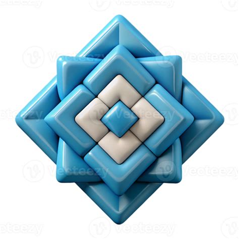 Striking Signature Rotating Squares Pattern Symmetrical Flat Color Crisp Edges With Scalable