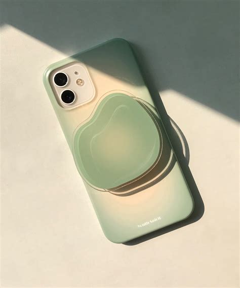 유스스피릿 무광초록 그라데이션 안개 달 자연시리즈 감성무드 아이폰케이스 커플 우정 하드 플라스틱 핸드폰케이스 갤럭시 핸드폰 Xr Xs 11 12 13 프로 미니 14 15