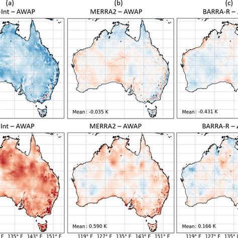 Monthly Mean Differences In Daily A Maximum Tmax And B Minimum