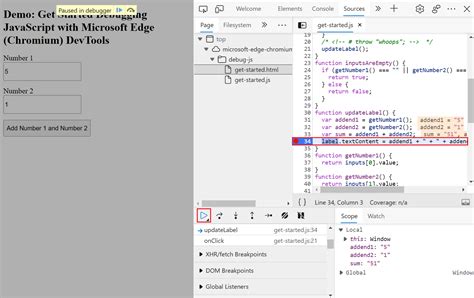 Erste Schritte Beim Debuggen Von Javascript Microsoft Edge