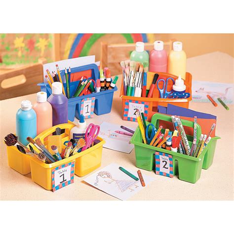 Fun Express Table Caddy Storage Baskets Set Of 6 Stack For Easy Storage Basket Has 4