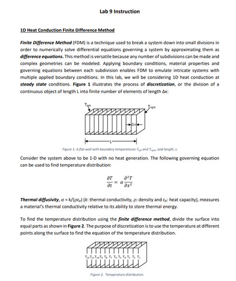 Lab 9 Instruction 1d Heat Conduction Finite