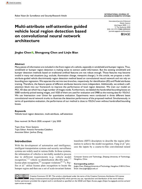 Pdf Multi Attribute Self Attention Guided Vehicle Local Region Detection Based On