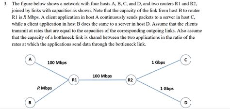 3 The Figure Below Shows A Network With Four Hosts A B C And D And