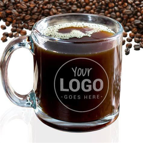 Custom Engraved Glass Coffee Mug With Your Logo Or Image Laser
