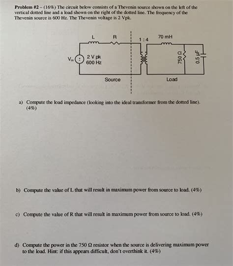 Solved Problem The Circuit Below Consists Of A Chegg