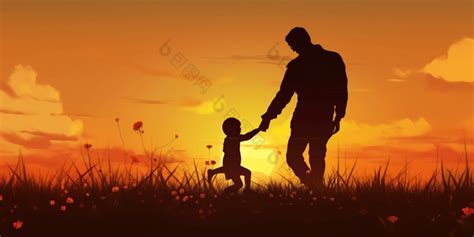 父亲节父子夕阳下高清图片下载 包图网