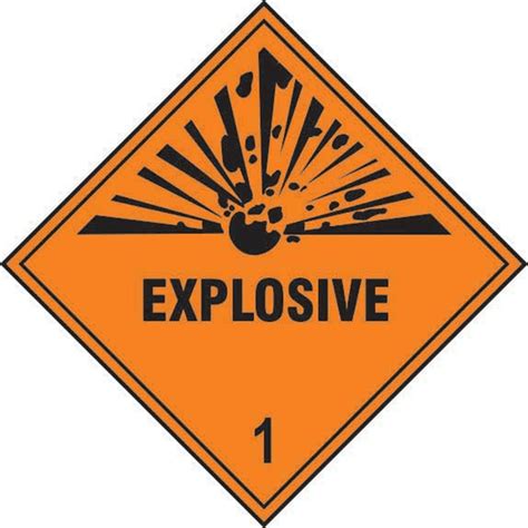Explosive 1 Labels Laminated Polypropylene 100mm X 100mm Rsis